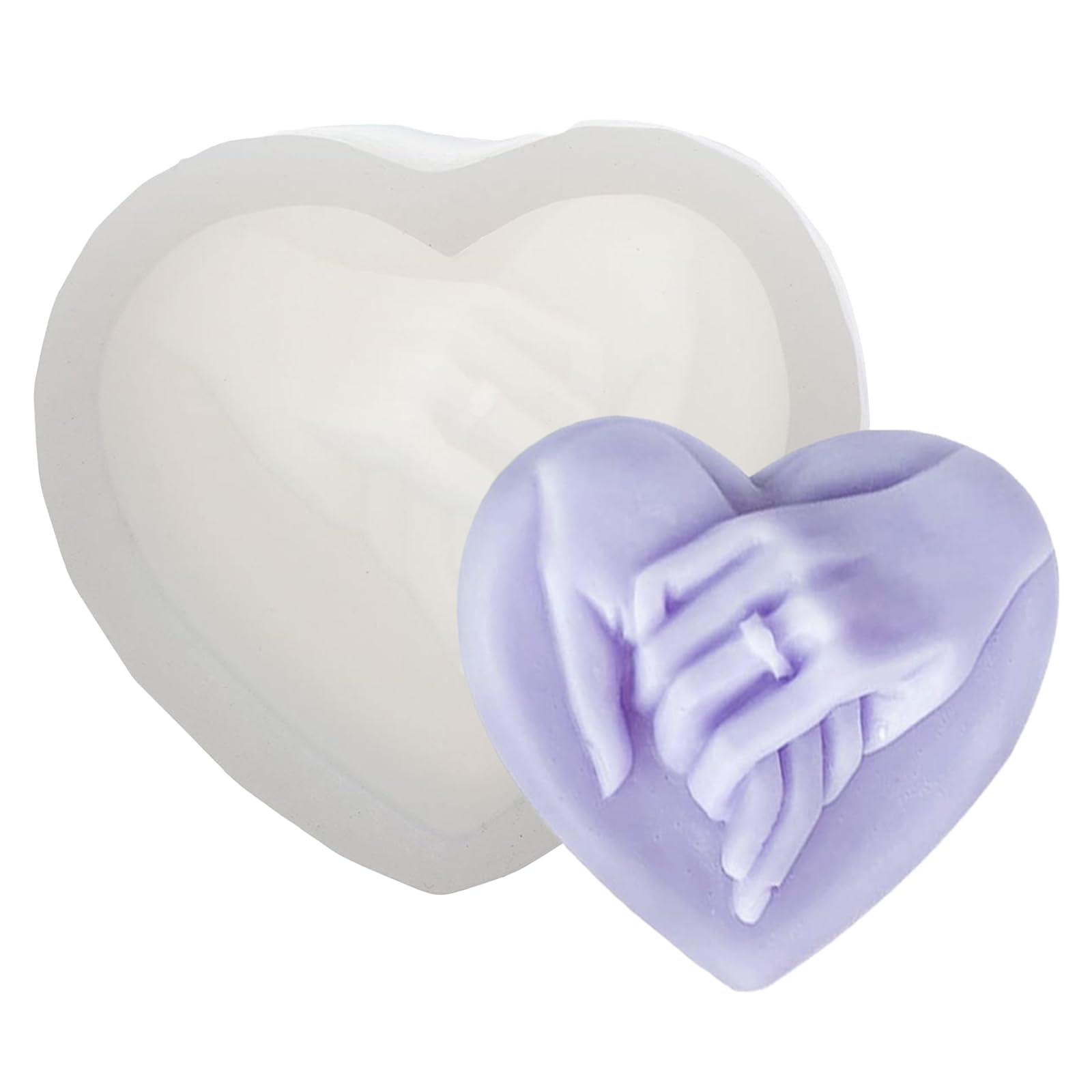 Matrita de silicon, Milmatt, Model inima cu maini, pentru lumanari, 85 ...