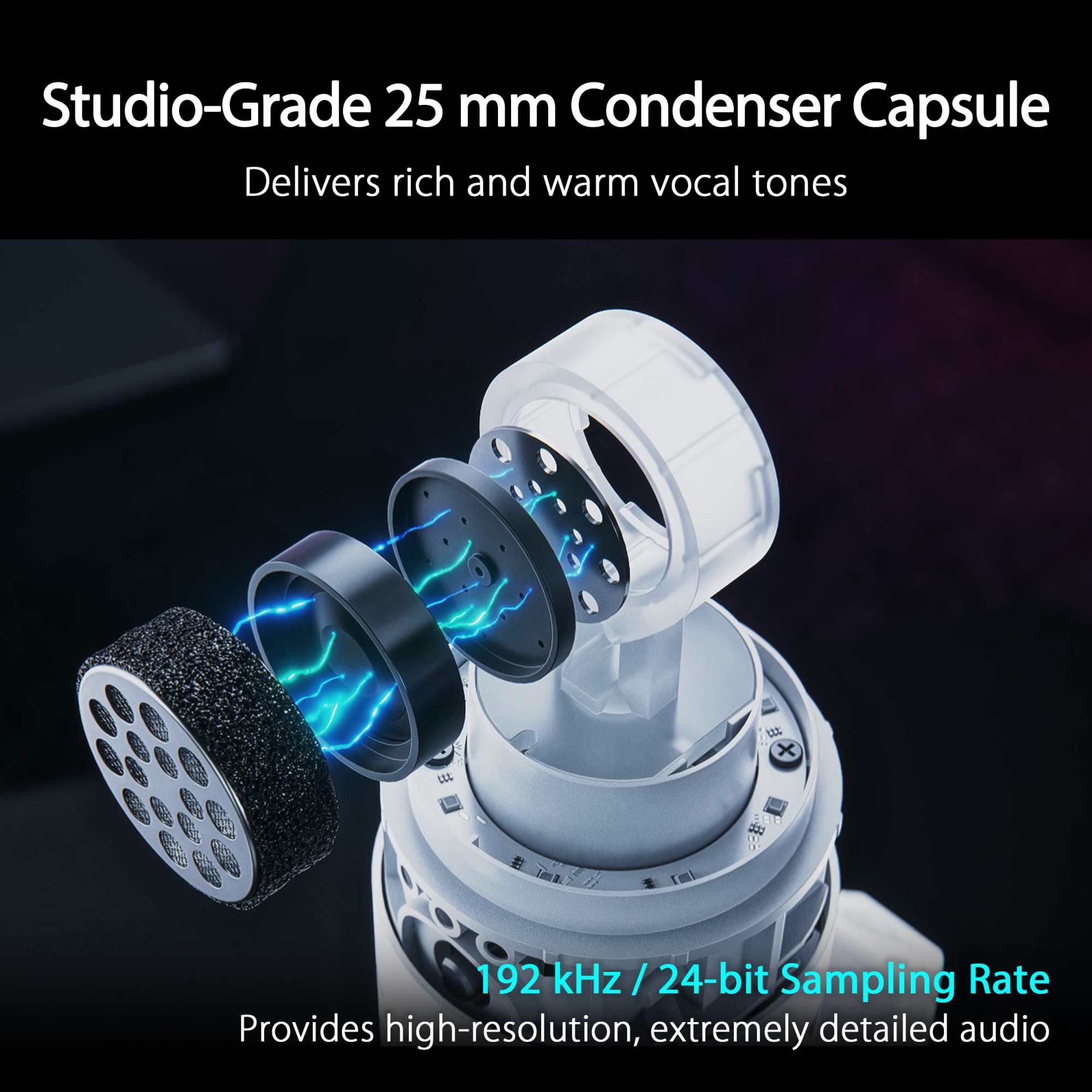 Microfon gaming ASUS ROG CARNYX USB, Iluminare RGB, Negru - eMAG.ro