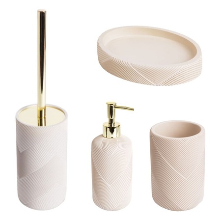 Комплект за баня Mercaton® от 4 части, тоалетна четка с държач, дозатор ...