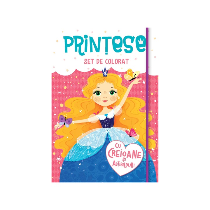 Printese - Set de colorat cu creioane si autocolante - eMAG.ro