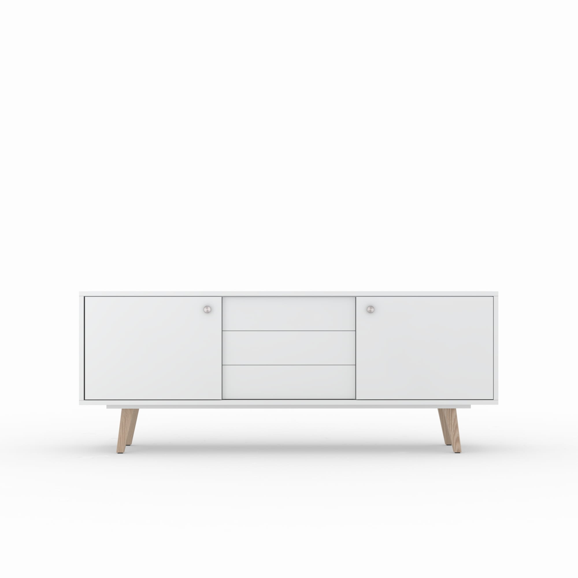 Comoda TV Mint, Stipa, 190 x 66 x 43, lacuit White Alb - eMAG.ro
