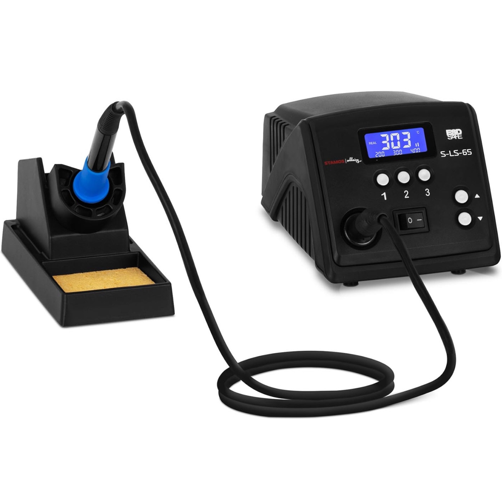 Statie de lipit digitala, Stamos Soldering, 150-450C, 230V, 60W, Negru ...