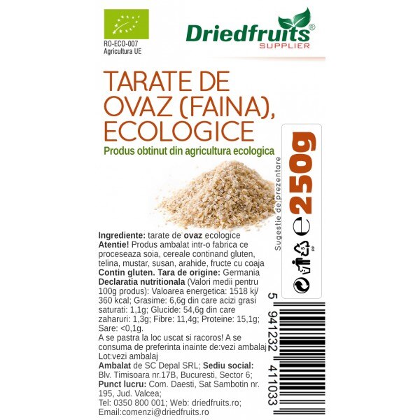 Tarate ovaz (faina) BIO - 250 g - eMAG.ro