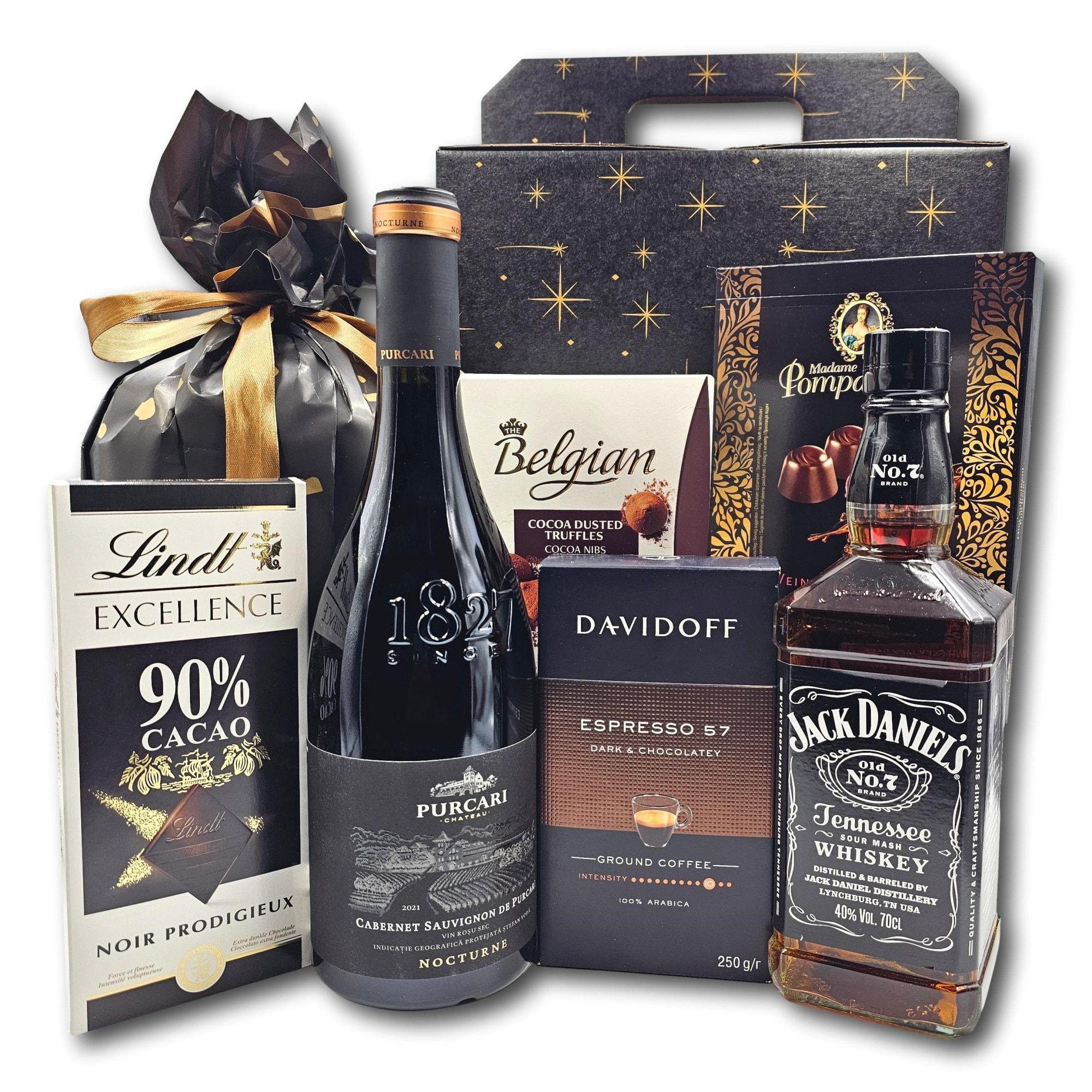 Pachet cadou elegant CADOURI PREMIUM, model Special Night, cu vin de ...