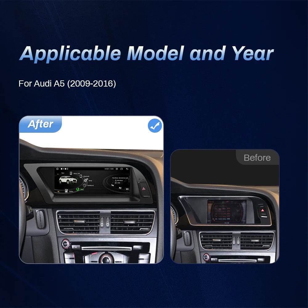 Mp5 плейър за Audi A5, 2GB, 32GB, 4 Core, GPS, 2Din, Wifi, 4x60, сив ...