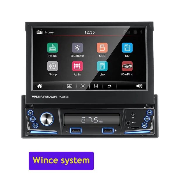 Mp5 плейър за Universal, Wince System, GPS, 1Din, Wifi, 4x60, черен ...