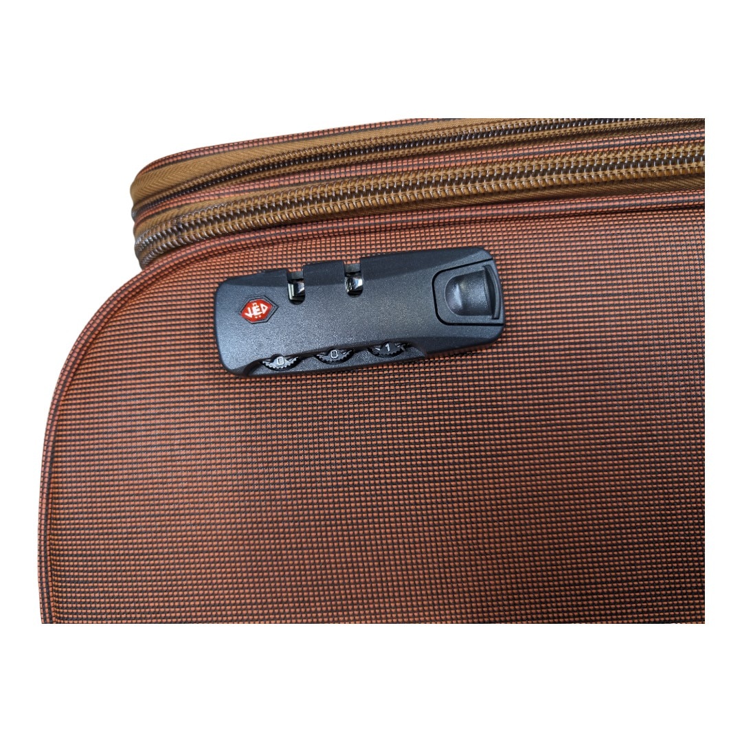 Troler de calatorie, din textil, patru roti, 20x30x40cm, orange - eMAG.ro