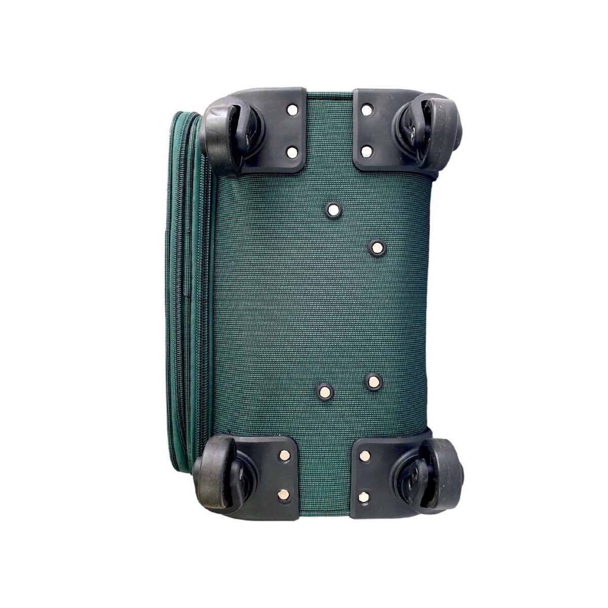 Troler de calatorie, din textil, patru roti, 32x48x71 cm, verde - eMAG.ro