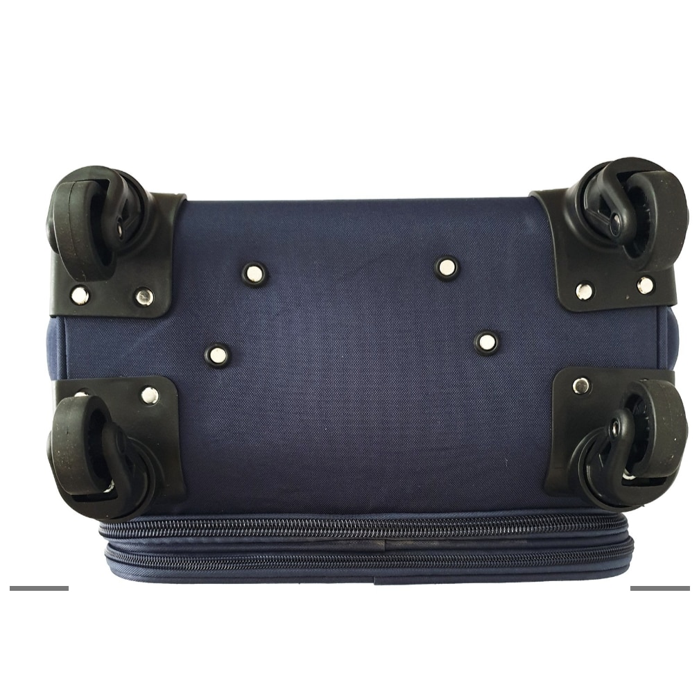 Troler de calatorie, din textil, patru roti, 28x42x61cm, bleumarin ...