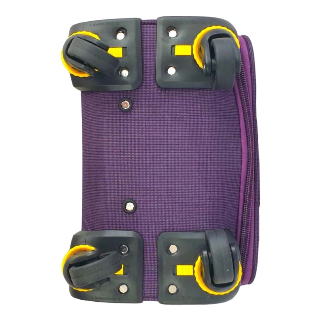 Troler de calatorie, din textil, patru roti, 20x30x40cm, mov - eMAG.ro