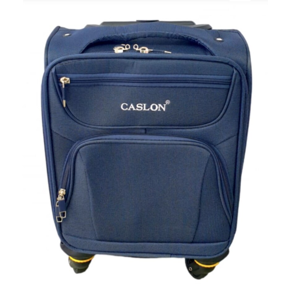 Troler de calatorie, din textil, patru roti, 20x30x40cm, bleumarin ...