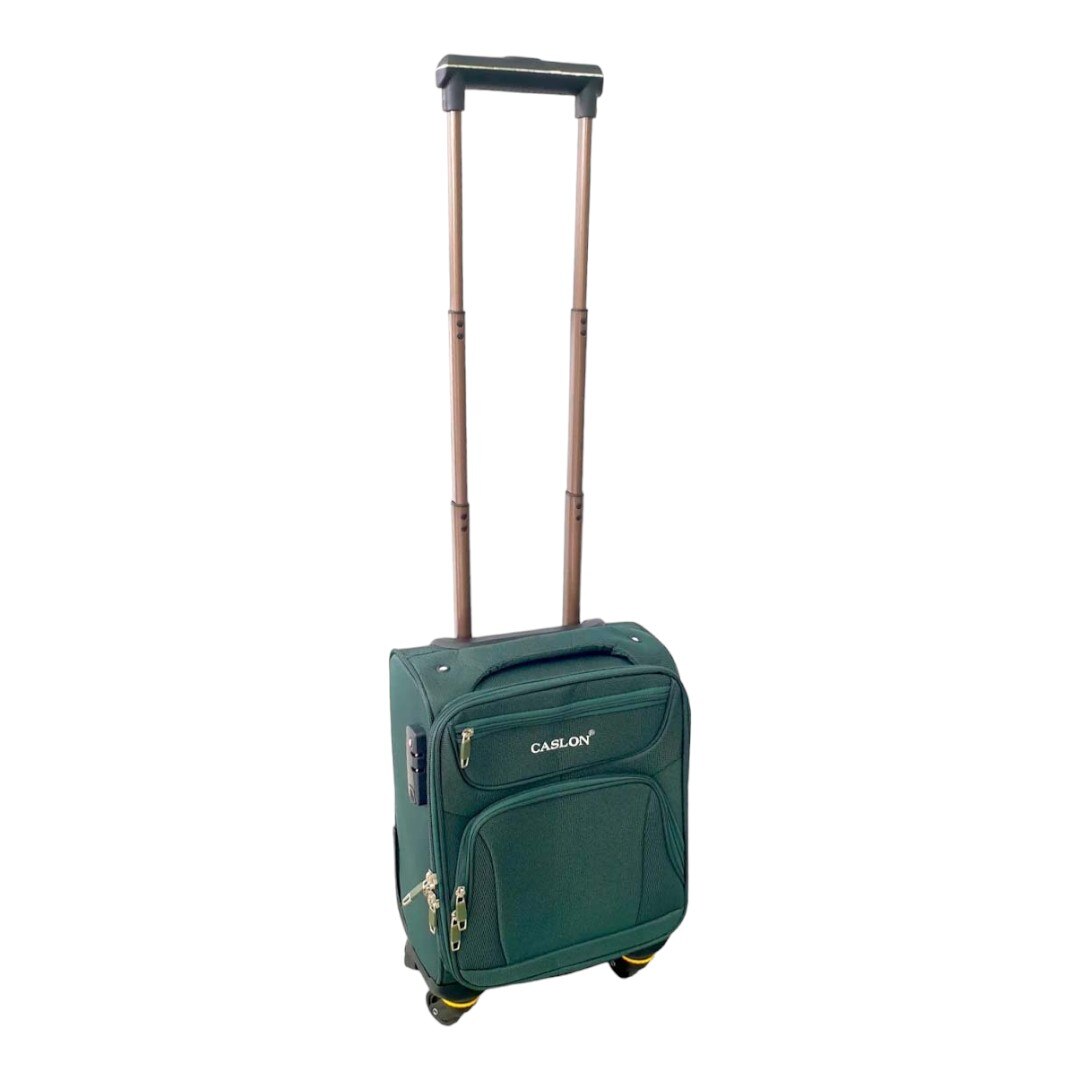 Troler de calatorie, din textil, patru roti, 20x30x40cm, verde - eMAG.ro