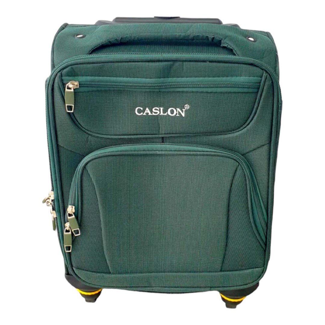 Troler de calatorie, din textil, patru roti, 20x30x40cm, verde - eMAG.ro
