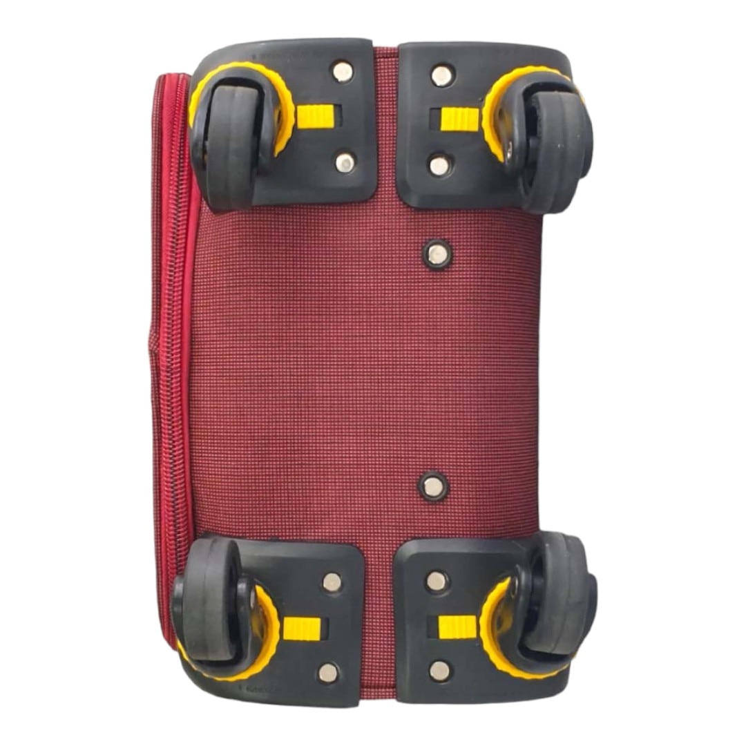 Troler de calatorie, din textil, patru roti, 20x30x40cm, visiniu - eMAG.ro