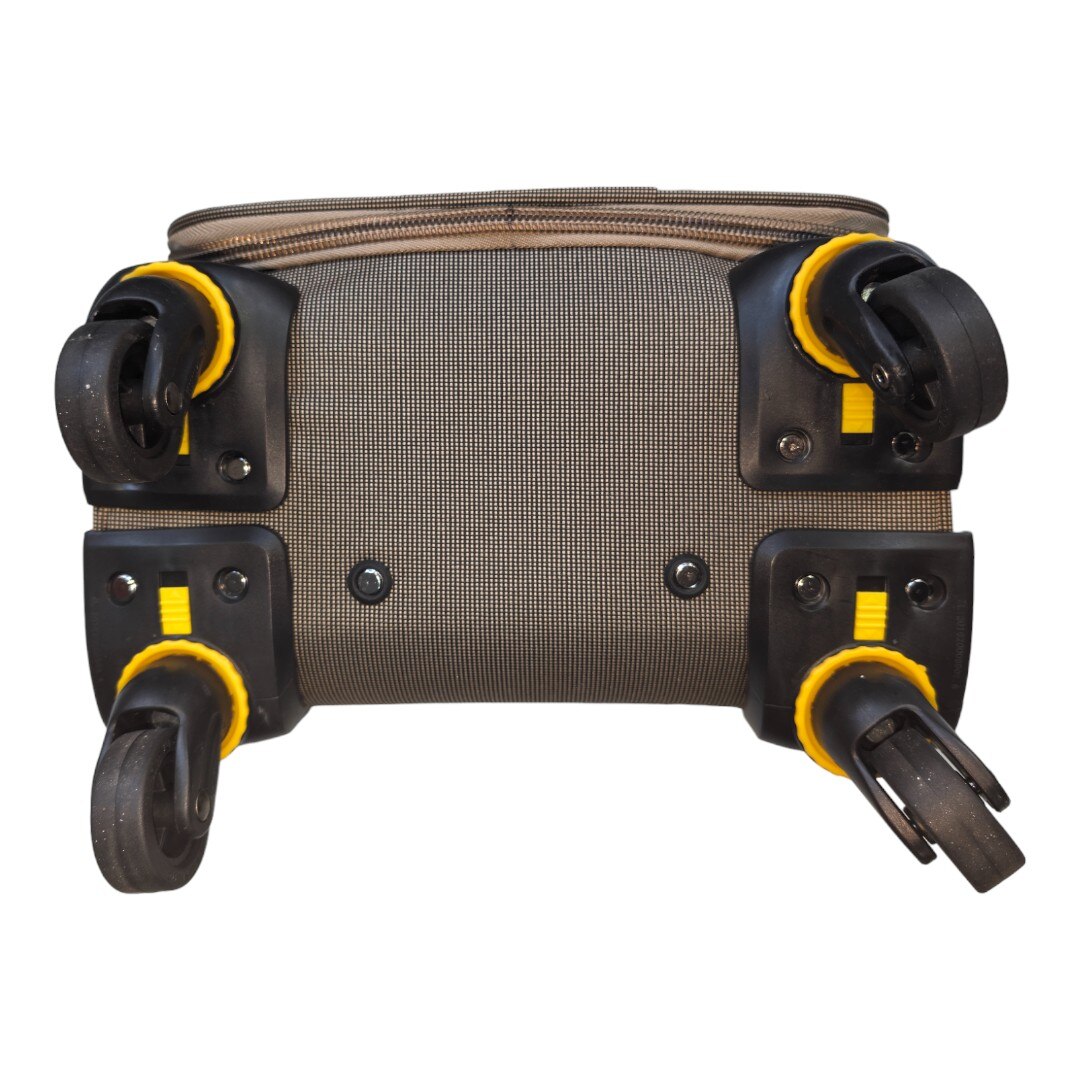 Troler de calatorie, din textil, patru roti, 20x30x40cm, maro deschis ...