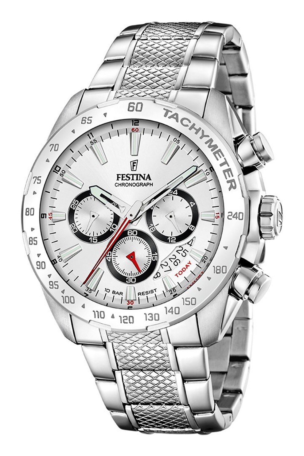 Festina, Ceas cronograf din otel inoxidabil Timeless, Argintiu - eMAG.ro