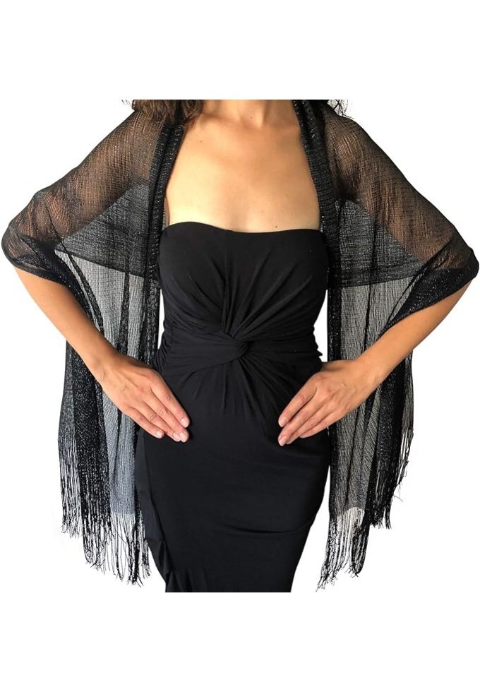 Esarfa tip sal din Sifon, eleganta, neagra, 50CM*210CM - eMAG.ro