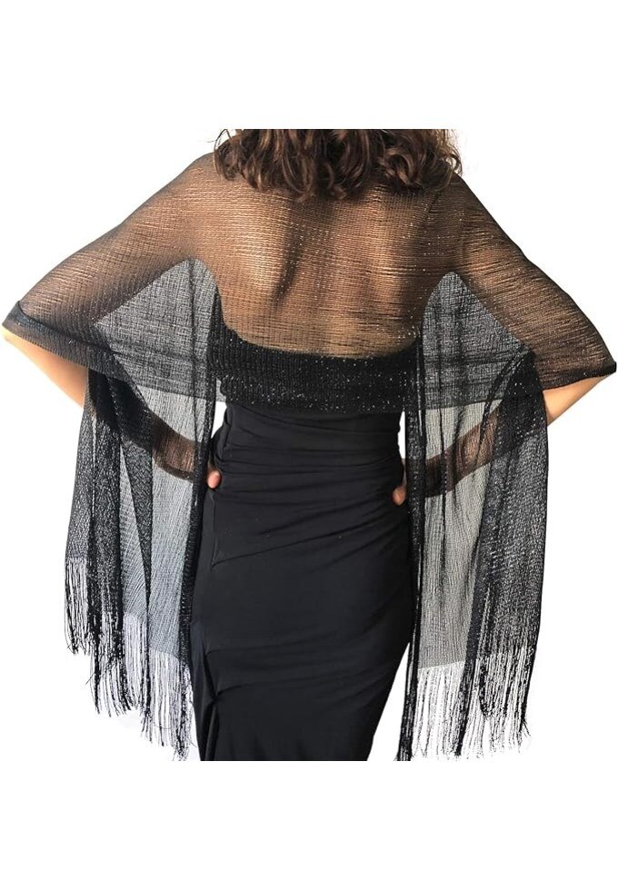 Esarfa tip sal din Sifon, eleganta, neagra, 50CM*210CM - eMAG.ro