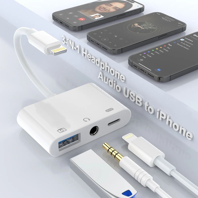 Adaptor OTG 3 in 1 Lightning Staryon® la USB 3.0, Port de Incarcare ...