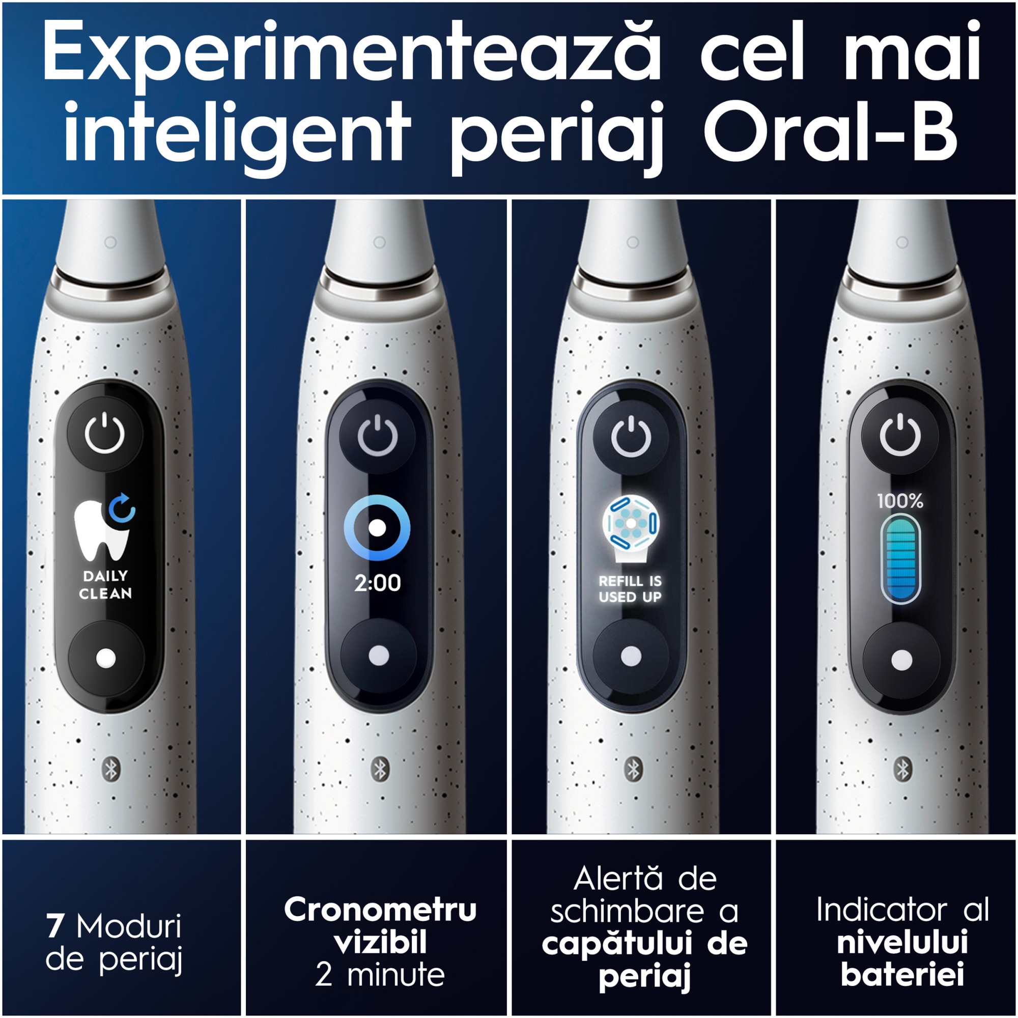 Periuta de dinti electrica Oral-B iO10 cu incarcator iOSense, Tehnologie Magnetica si Micro ...
