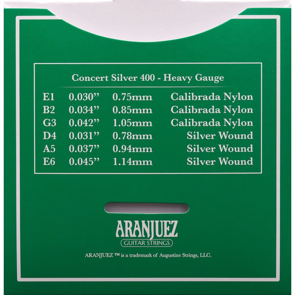 Corzi pentru chitara clasica, Aranjuez, AR400, inalta tensiune, infasurare argintie, verde - eMAG.ro