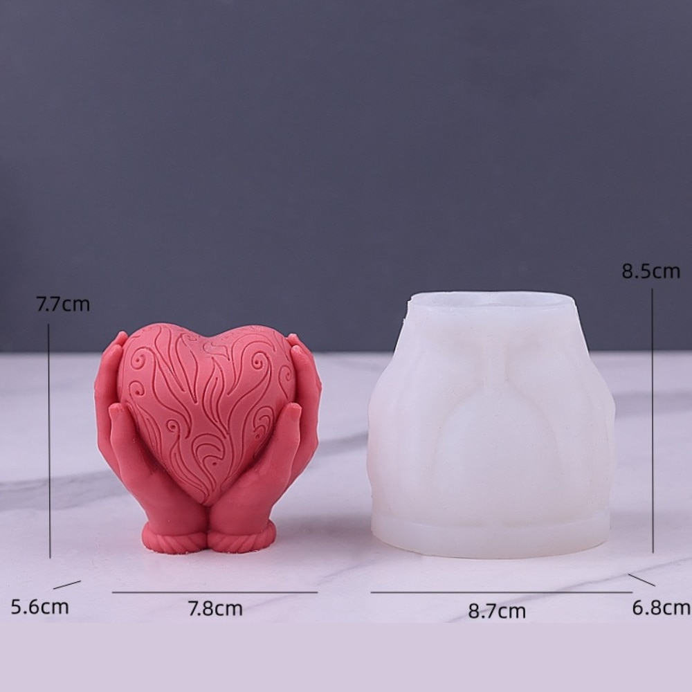 Matrita de silicon, Milmatt, Model Inima in maini, pentru lumanari ...