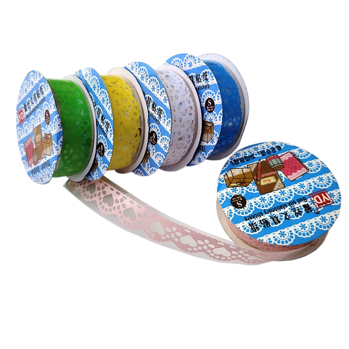 Banda autocolanta decorativa, 4 modele/set, 18 mm x 4 m - eMAG.ro