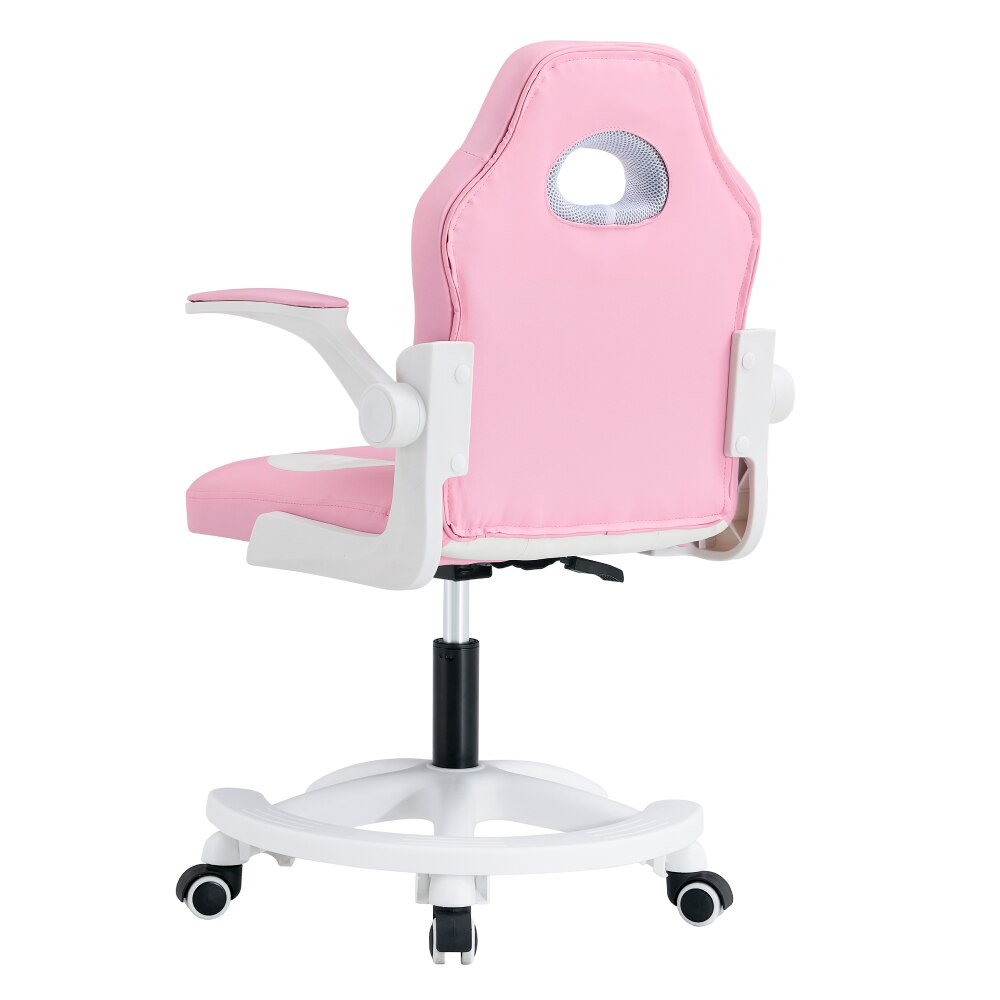 Scaun roz, rotativ, piele ecologica, 59x53x87-97 cm, Bortis - eMAG.ro
