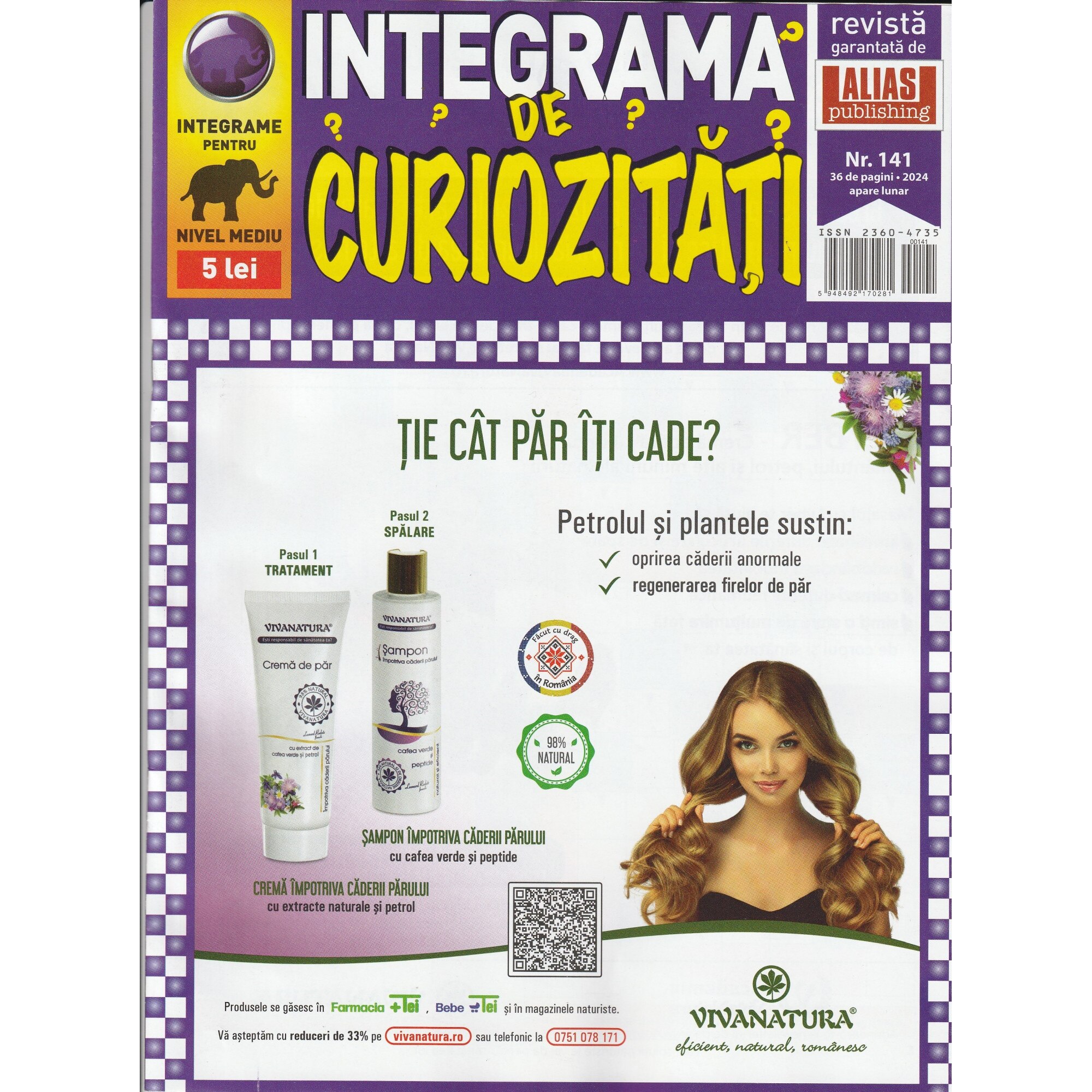 Integrame de curiozitati 141 - nivel mediu, Publicatiile Flacara - eMAG.ro