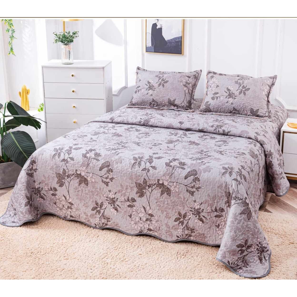 Set cuvertura de pat, 3 Piese, 230 x 250 cm, CUM90 - eMAG.ro