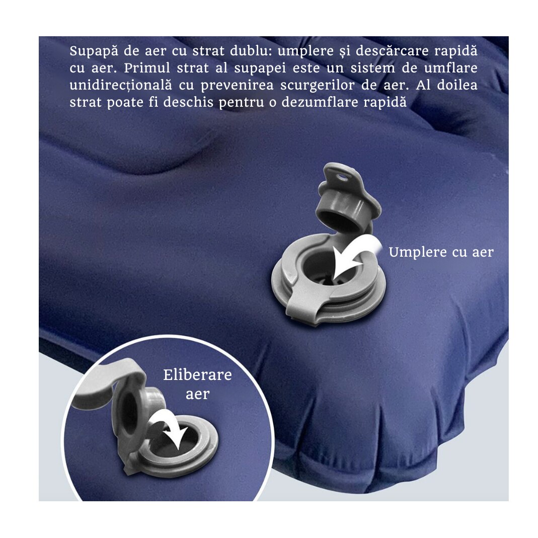 Saltea gonflabila pentru camping SeekSpire, pompa incorporata ...