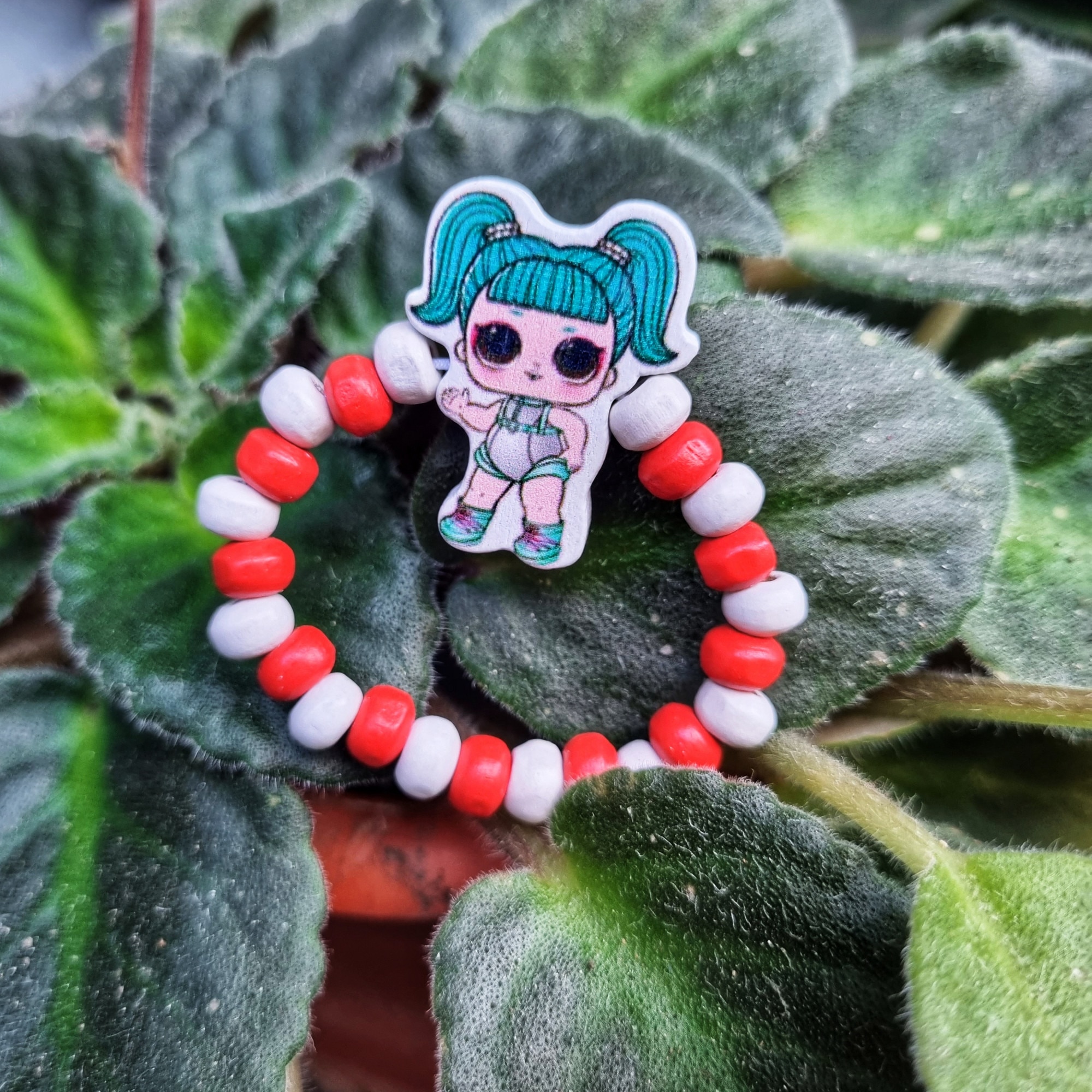 Bratara Martisor pentru copii, elastica cu fetita LOL tourquaz, cu ...