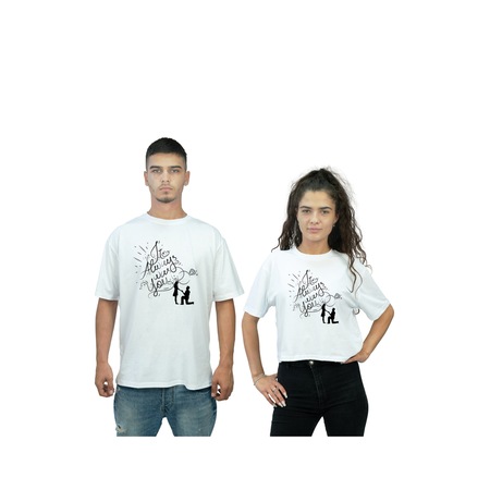 Set 2 Tricouri pentru cuplu personalizat cu mesaj text cerere in ...