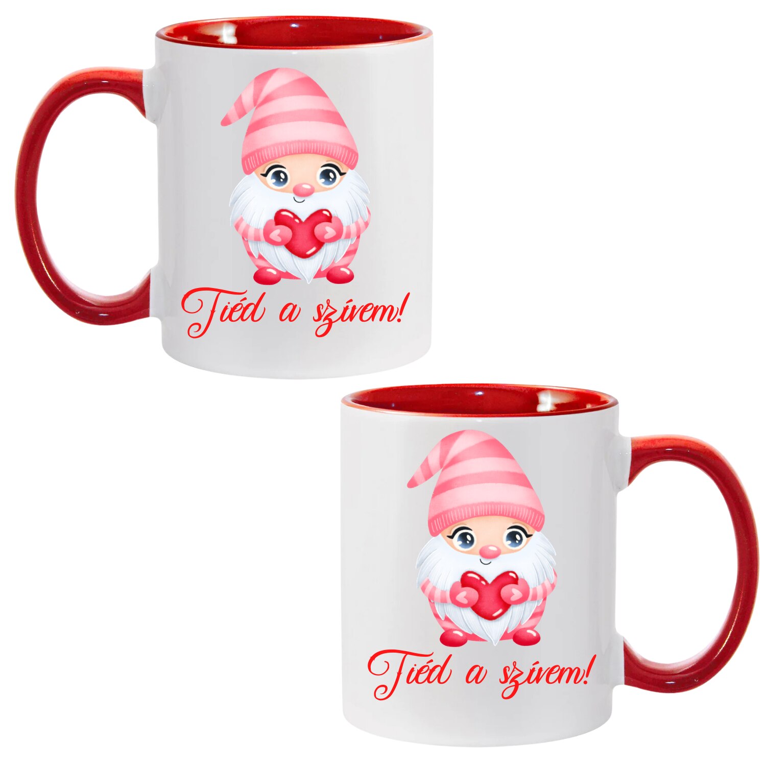 Cana personalizata „Inima mea e a ta, Tied a szivem”, dragobete, ziua ...