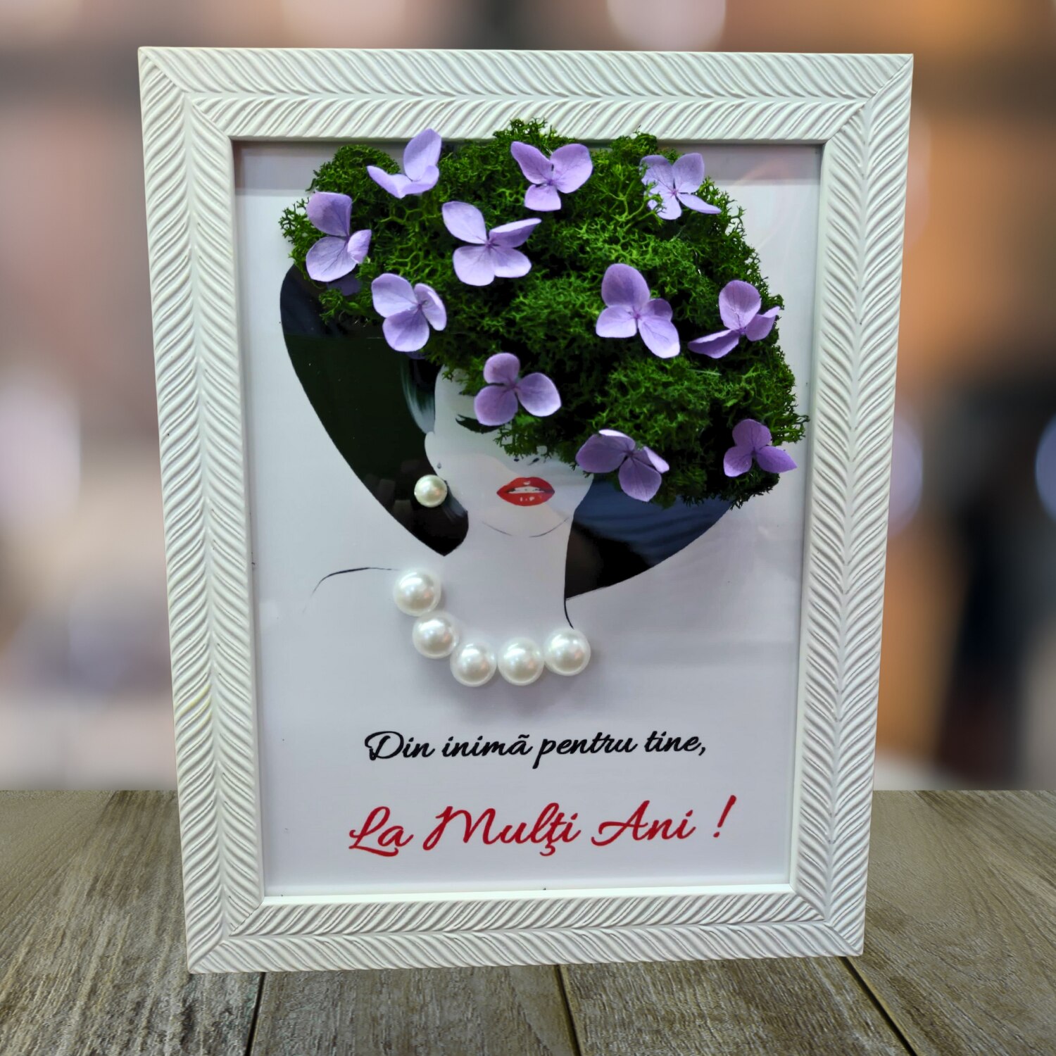 Tablou in rama A4 (30x21 cm) -Din inima pentru tine. La multi ani! - v1 ...