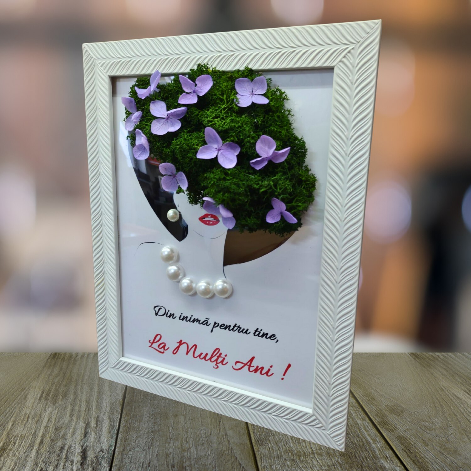 Tablou in rama A4 (30x21 cm) -Din inima pentru tine. La multi ani! - v1 ...