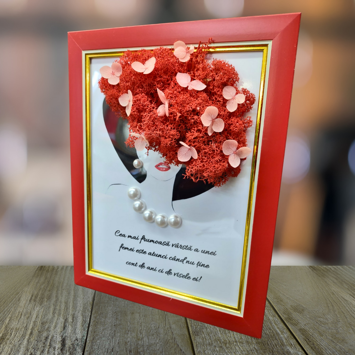 Tablou in rama A5 (21x15 cm) - Cea mai frumoasa varsta a unei femei ...