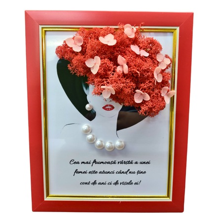 Tablou in rama A5 (21x15 cm) - Cea mai frumoasa varsta a unei femei ...