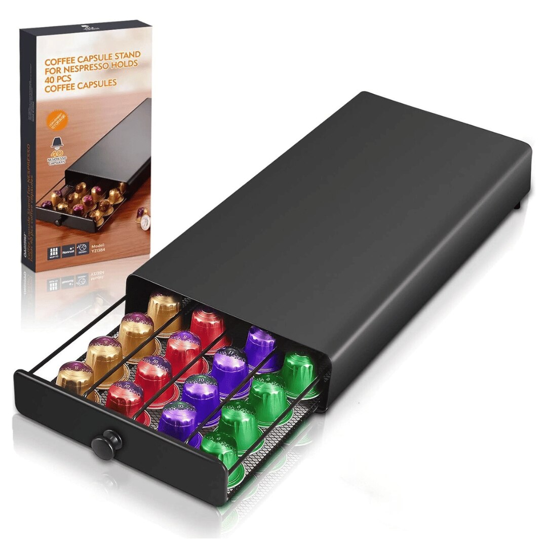Sertar suport capsule cafea Nespresso, cu maner, capacitate 40 capsule ...