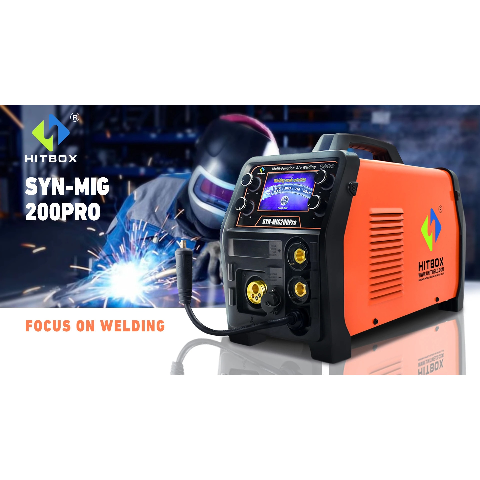 Hegesztőgép Hitbox syn mig 200 pro, 3 az 1-ben, MIG, TIG, MMA - eMAG.hu
