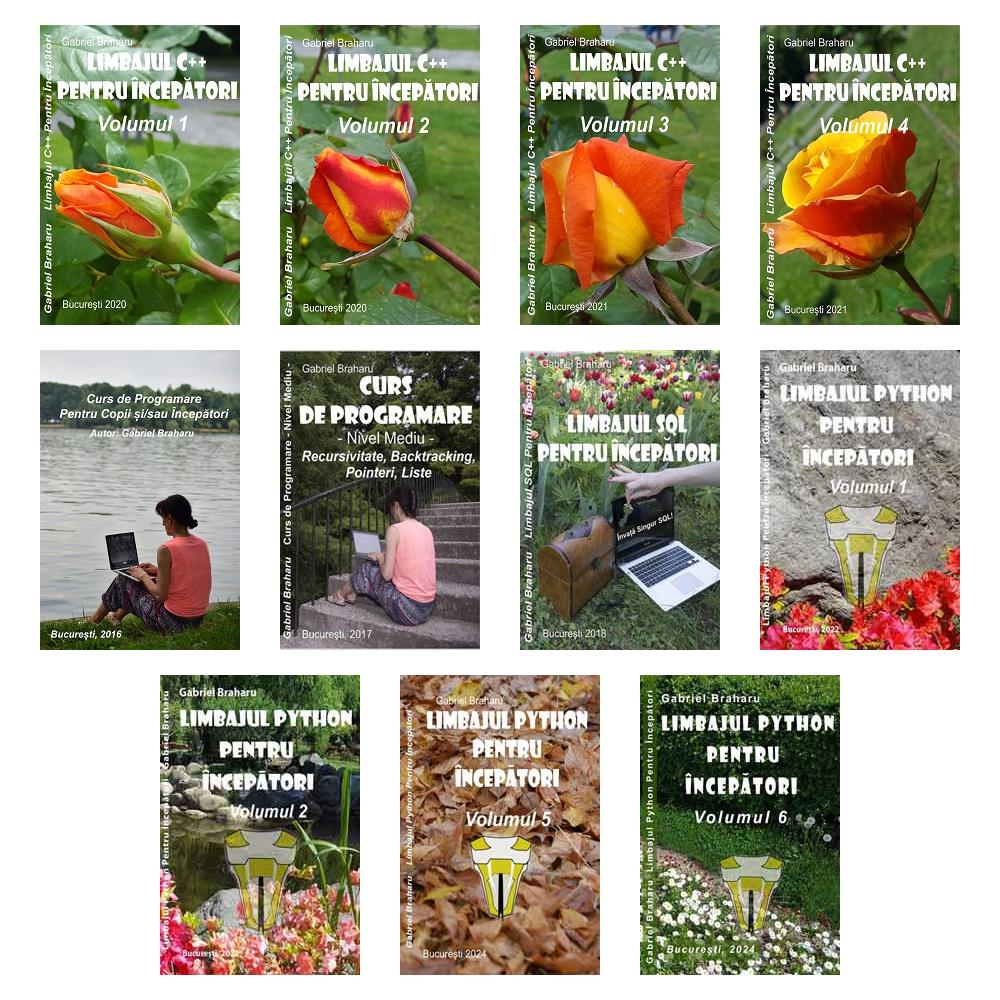 Set de 11 Carti Programare Incepatori (136), Gabriel Braharu, Colectia "Invata programare singur ...
