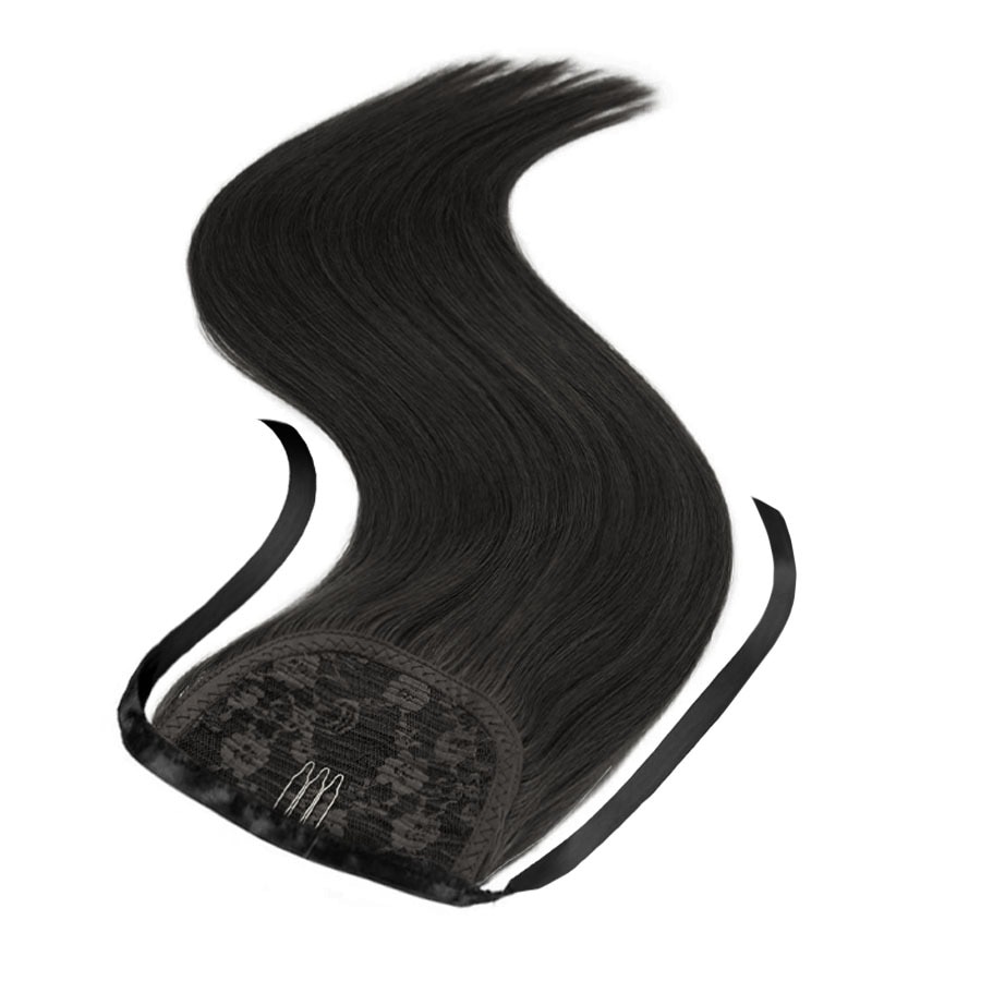 Coada de par natural, Nova Hair, Negru Intens, 50 cm - eMAG.ro