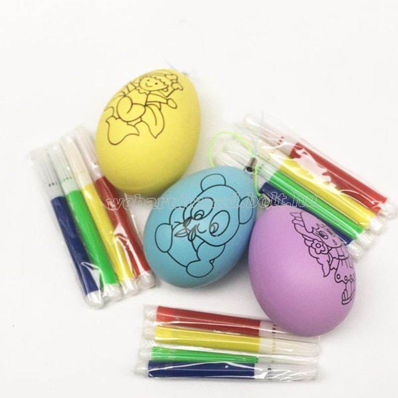 Set oua de Paste pictabile, oua desenate colorate in plasa 6 buc ...