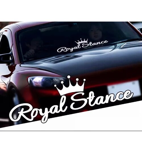 Sticker auto Royal Stance, 35 cm, Alb - eMAG.ro
