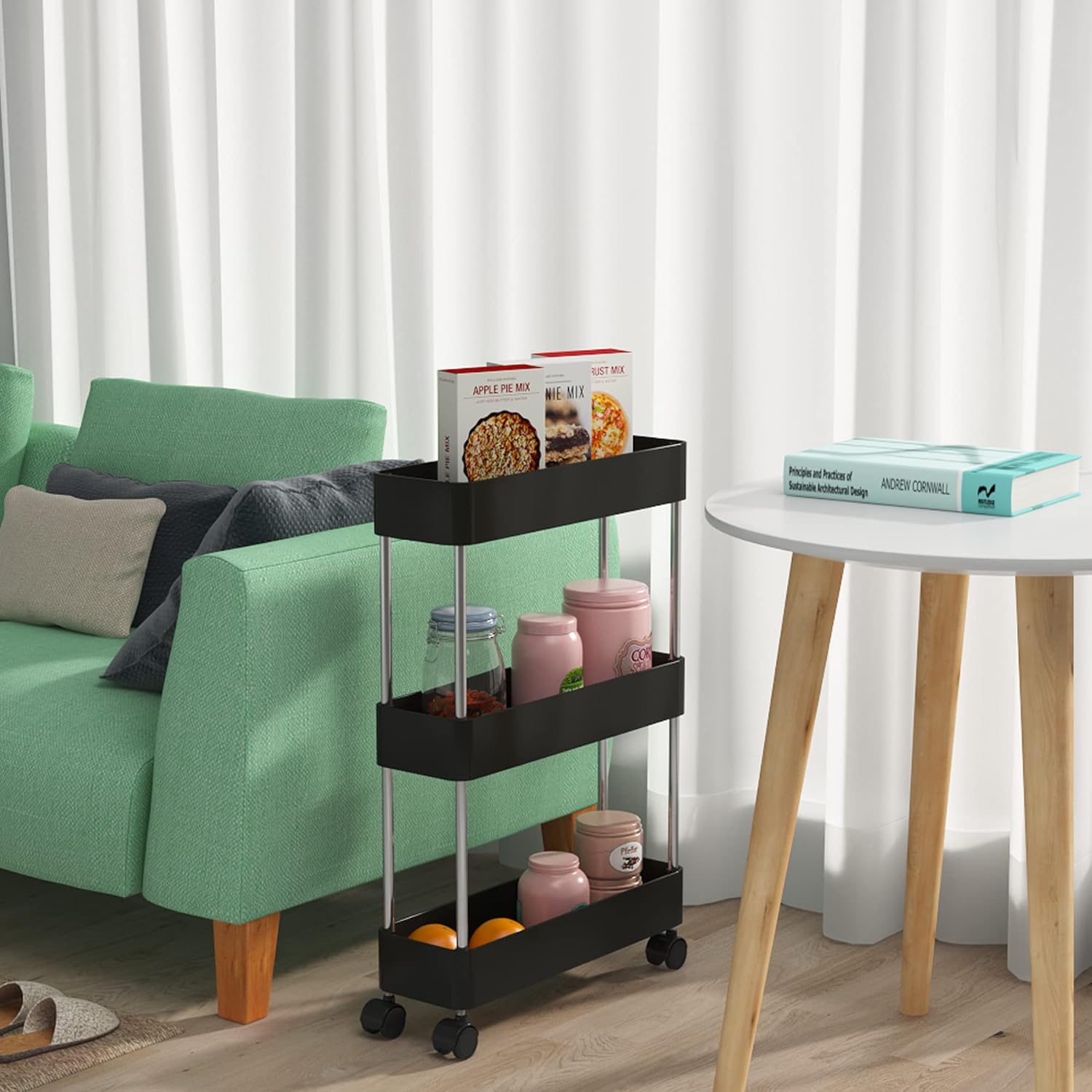 Raft universal depozitare, Quasar & Co.®, cu roti, 3 polite, pentru ...