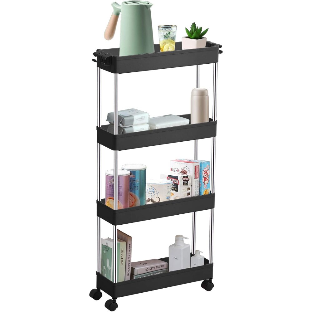 Raft universal depozitare, Quasar & Co.®, cu roti, 4 polite, pentru ...