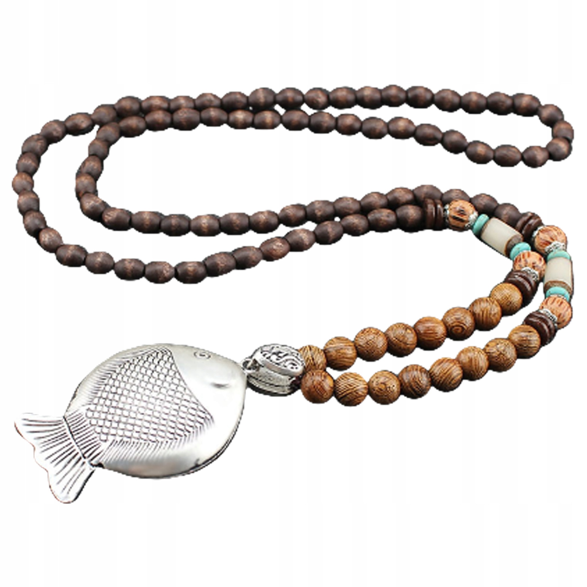 Colier tibetan, Lemn, 88-90 cm, Multicolor - eMAG.ro