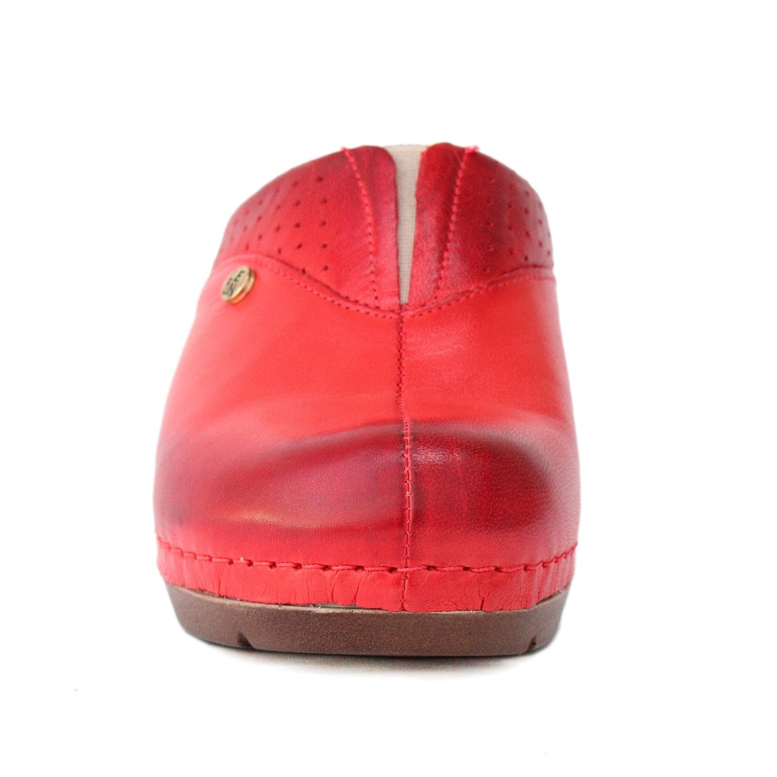 Saboți damă Leon Leon 1002-RED din piele - eMAG.ro