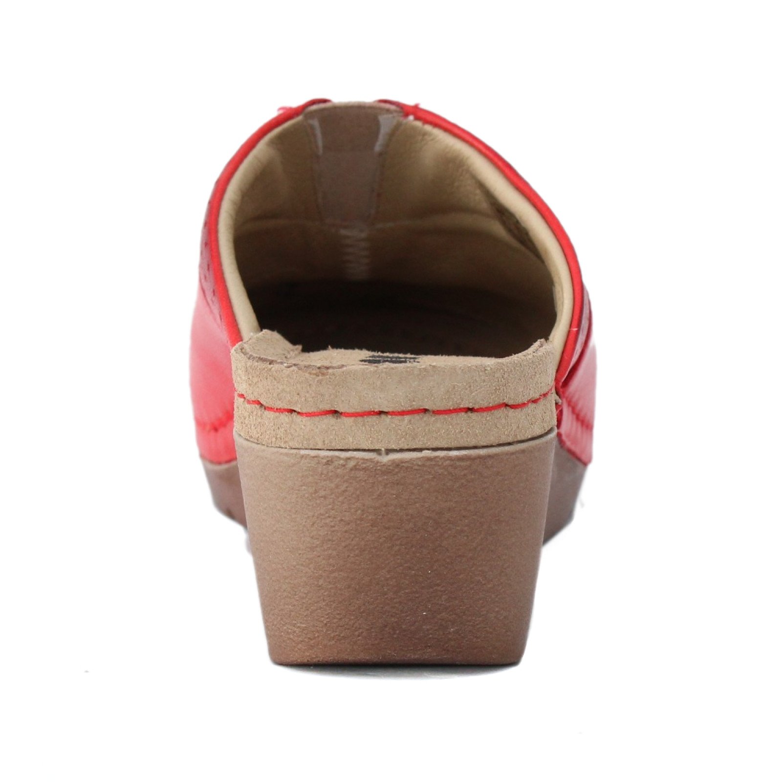 Saboți damă Leon Leon 1002-RED din piele - eMAG.ro