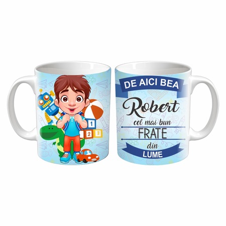 Cana Frate, Inedit Print, CP102, Ceramica, Alb, 330 ml - eMAG.ro